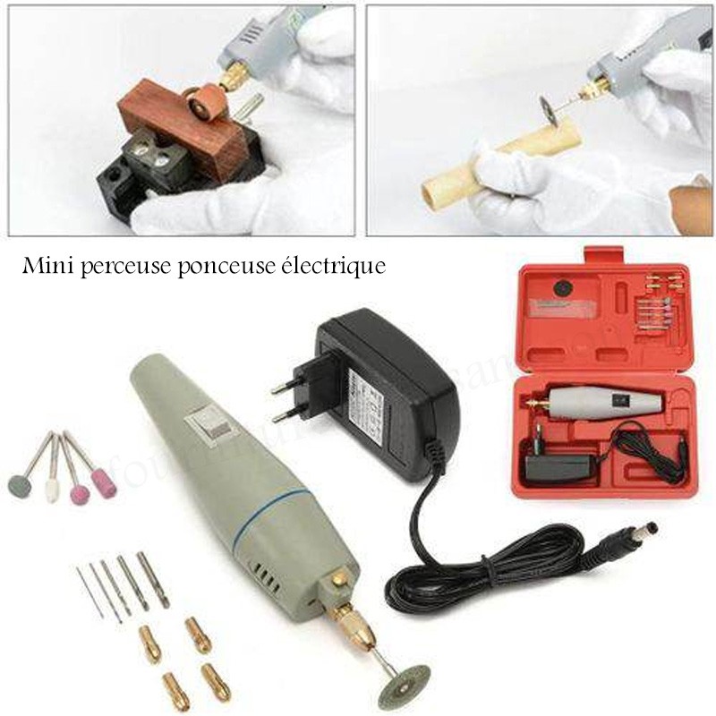 Kit Mini perceuse meuleuse ponceuse électrique marque ZD-308