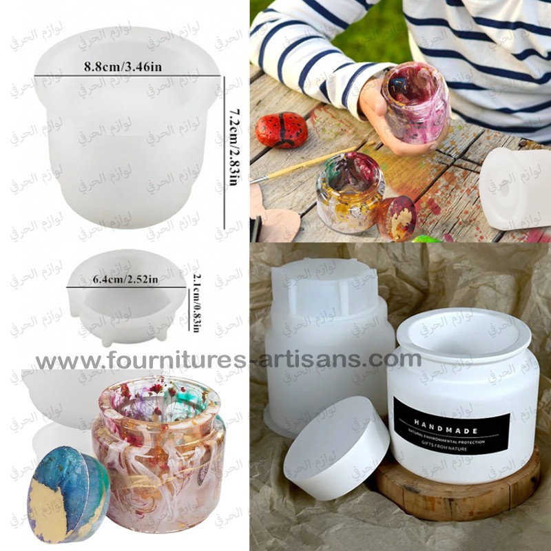 Moule (TM) Boîte Ronde simple avec Couvercle taille M – DIY Résine ...